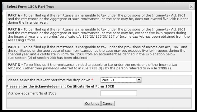 Procedure for filing Online Form 15CA-CB applicable from 01042016